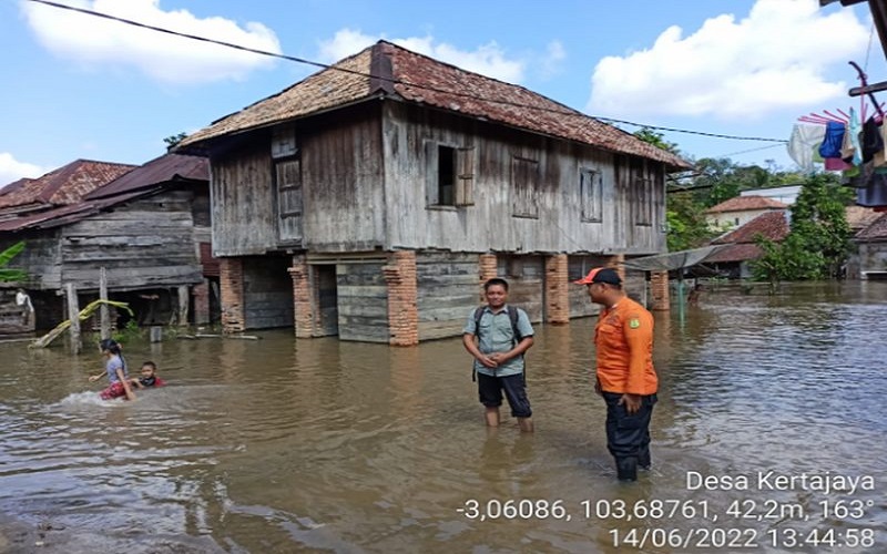 Hujan Lebat, Ratusan Rumah Warga di Muba Terendam Banjir