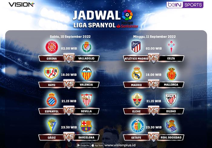 Jadwal La Liga Spanyol di Vision+ 10 dan 11 September: Ada Cadiz Vs ...