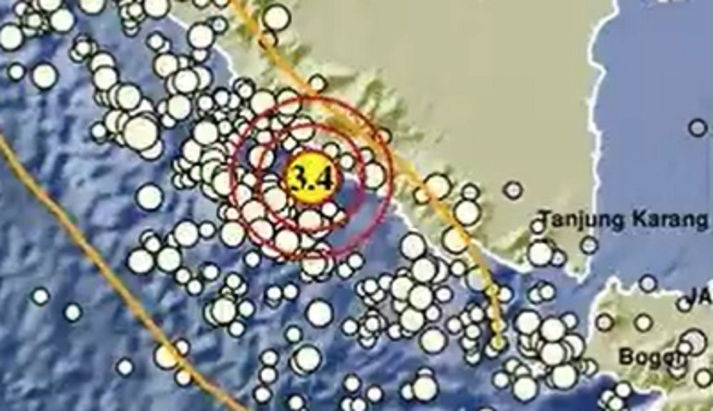 Gempa Terkini M3,4 Guncang Kaur Bengkulu, Kedalaman 28 Km