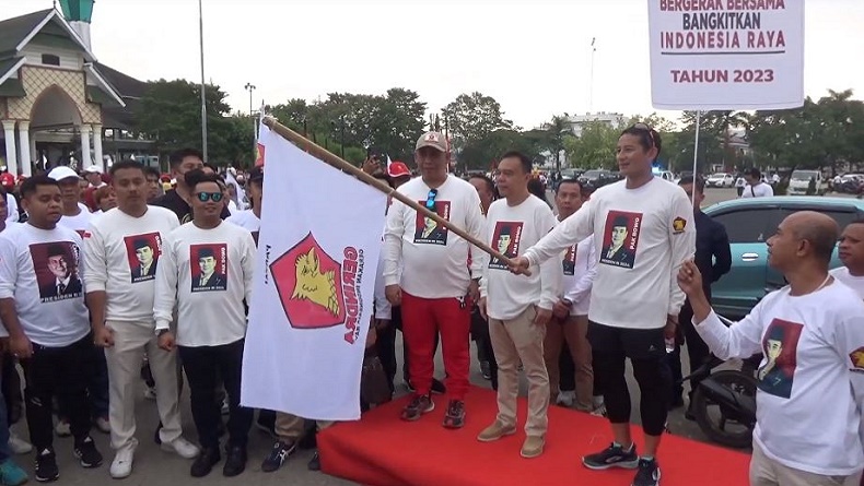 Sandiaga Uno Lepas Jalan Sehat Partai Gerindra Sultra, Diikuti Ribuan Peserta