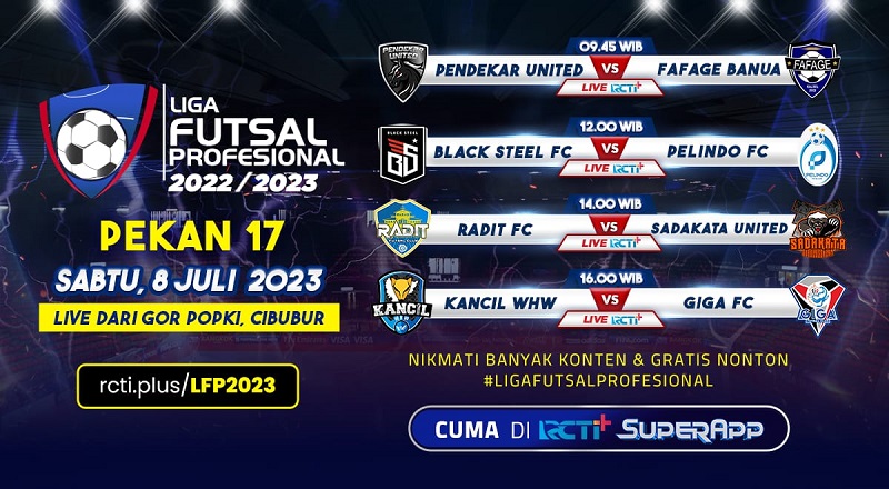Link Live Streaming Liga Futsal Profesional 2023 Ada Black Steel Vs