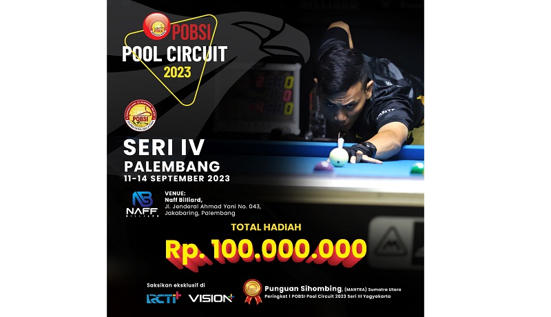 POBSI Pool Circuit 2023 Seri IV Palembang Digelar, Perburuan Gelar Pebiliar Terbaik Indonesia