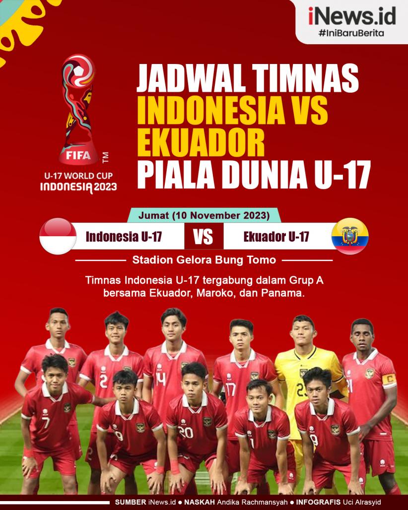 Infografis Jadwal Timnas Indonesia Vs Ekuador Di Piala Dunia U 17 2023
