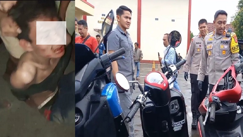 Viral Pelaku Curanmor Asal Indramayu Babak Belur Dihajar Massa Di