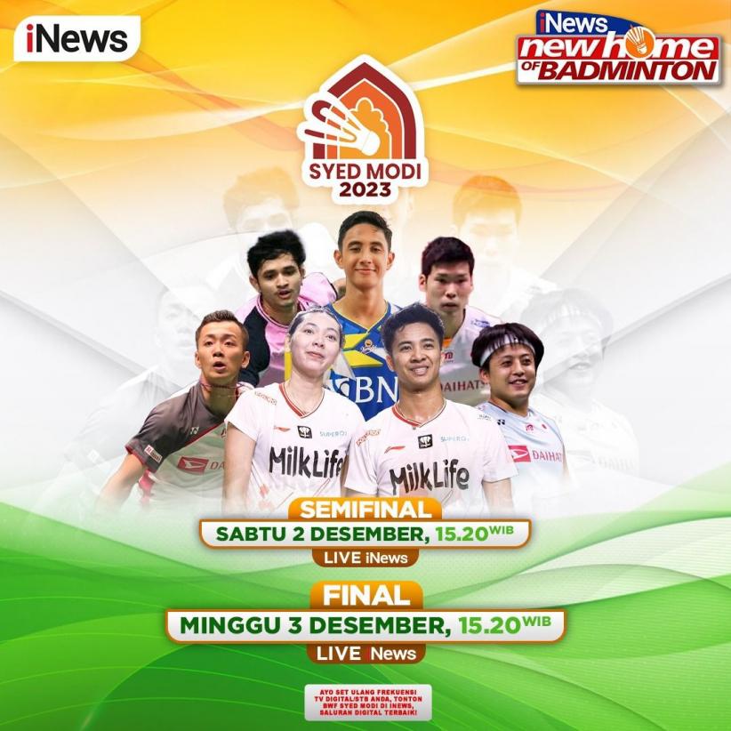Alwi dan Dejan/Gloria Berlaga di Perempat Final Syed Modi International 2023, Live di iNews New ...