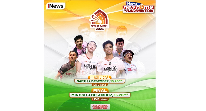 Saksikan Dejan/Gloria di Semifinal Syed Modi India International 2023, Live iNews