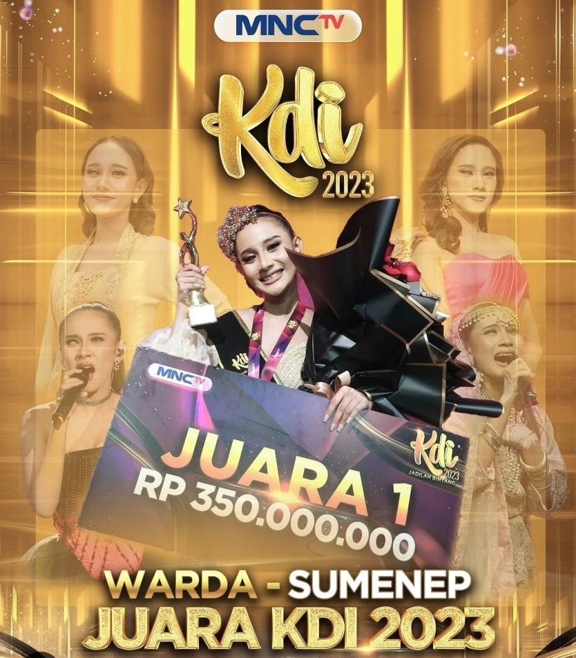 Selamat, Warda asal Sumenep Juara KDI 2023 Raih Hadiah Rp350 Juta