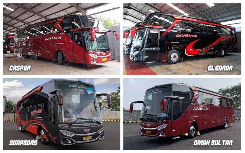 Unik, PO Juragan 99 Beri Nama Deretan Busnya dari Tokoh Kartun dan Anime