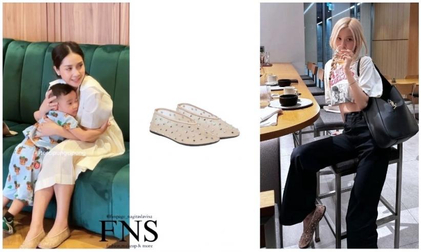 Nagita Slavina Pakai Sepatu Kembaran Rose BLACKPINK, Bikin Meringis Seharga Motor