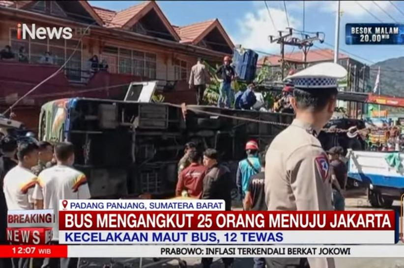 Kecelakaan Bus ALS di Padang Panjang Tewaskan 12 Orang Diduga gegara Rem Blong